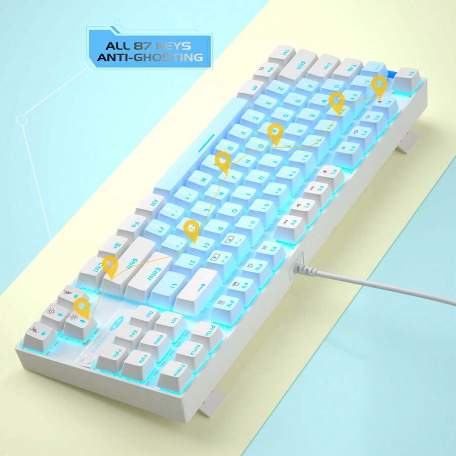 MageGee -Star 75% Mechanical Gaming Keyboard With Blue Switch, LED Blue ...