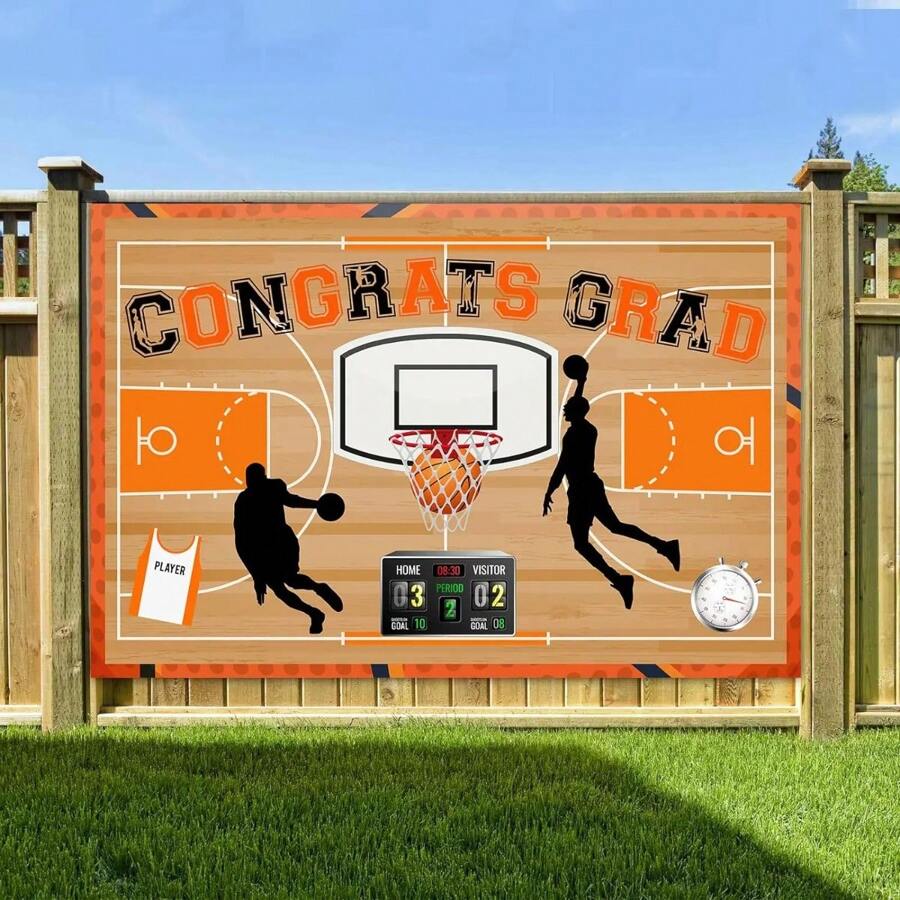 1pc Basketball Graduation Party Backdrop, 2024 Senior Night Basketball ...