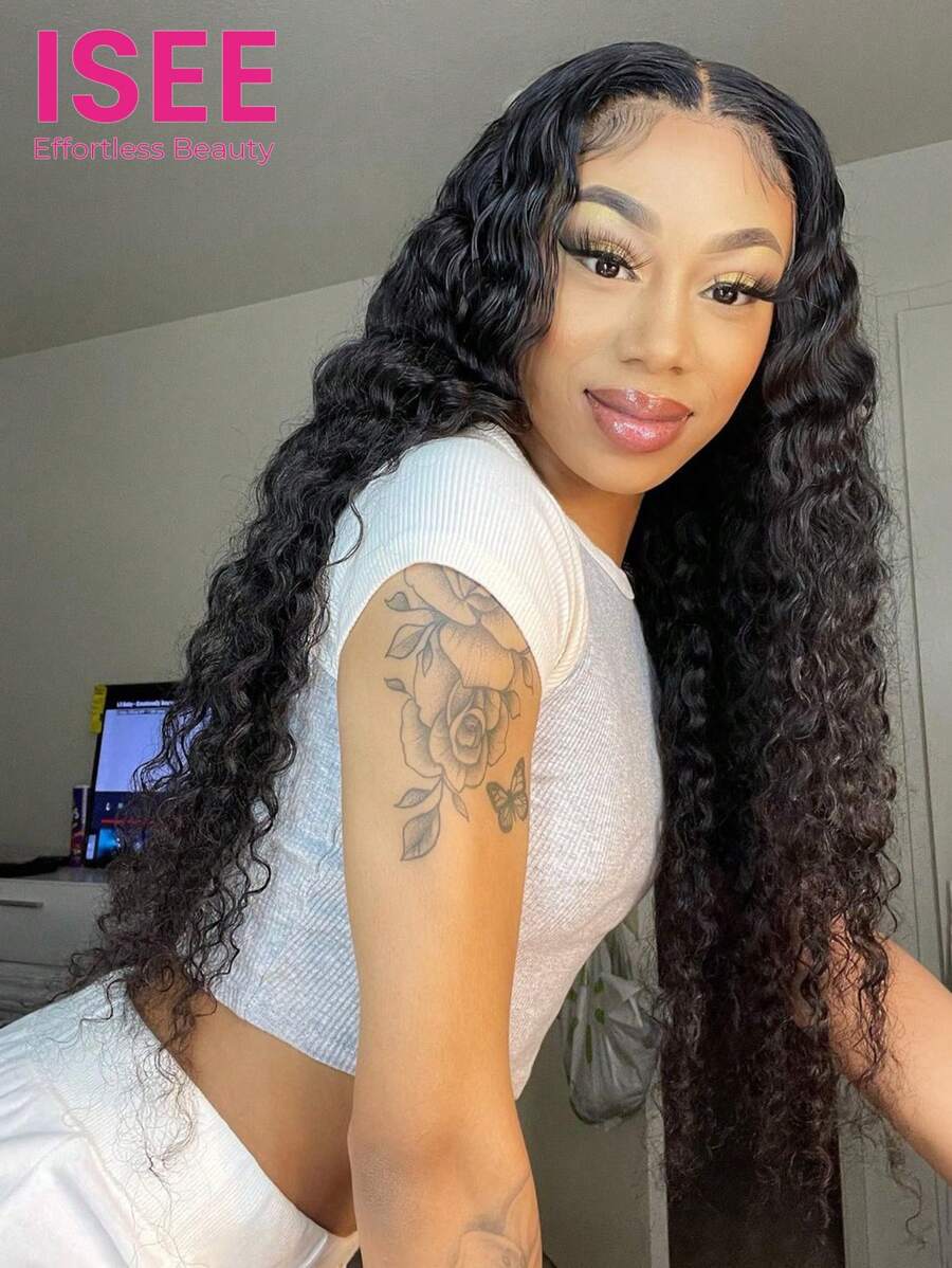 ISEE HAIR Wear Go HD Lace Wigs Deep Curly Glueless Lace Closure Wig ...