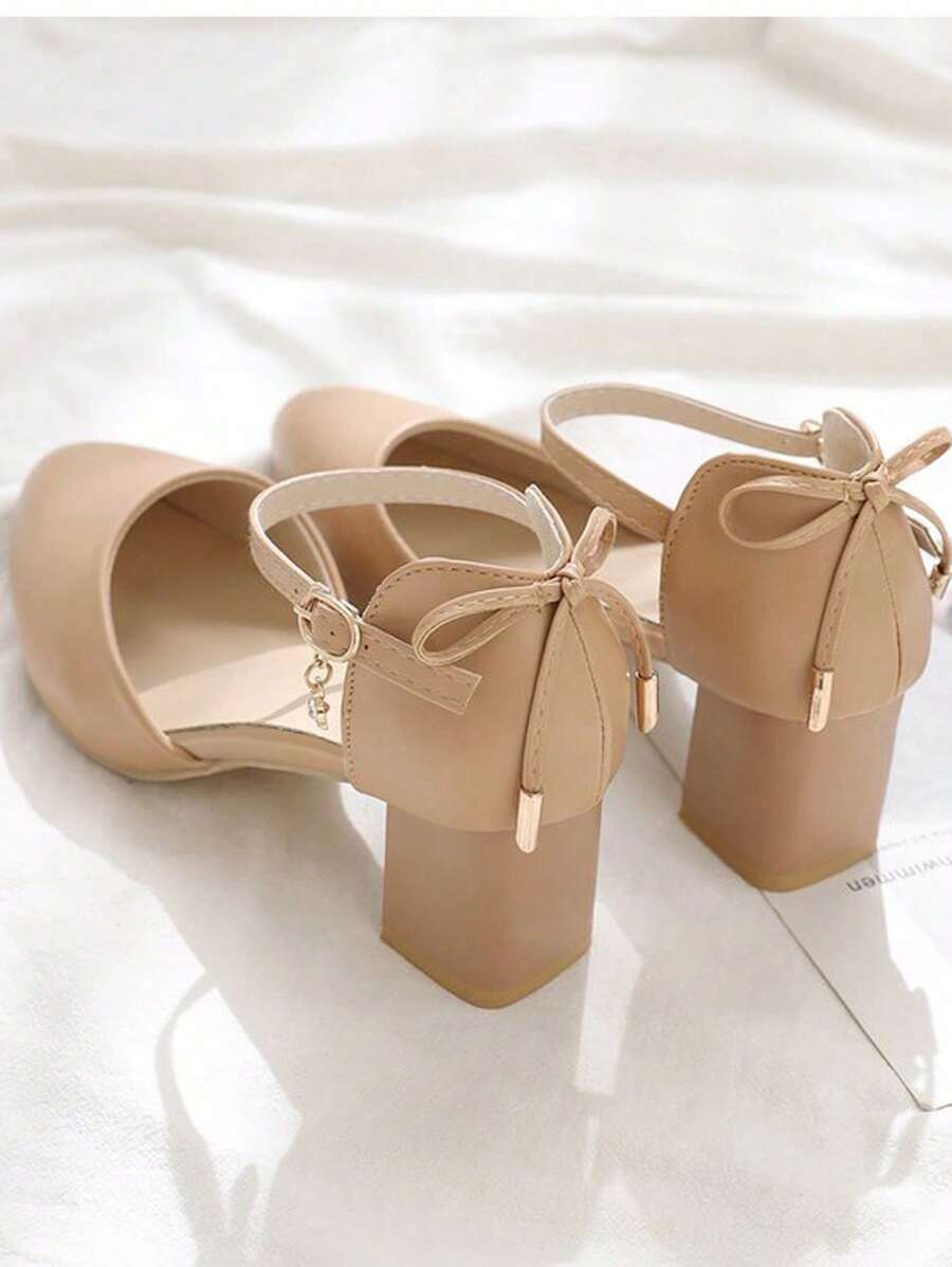 Bowknot Thick Heel Women's High Heel Shoes, 2024 New Summer Style ...