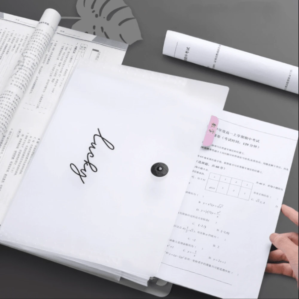 12-Grid Transparent A4 Size File Folder With Classified Label, 210mm ...