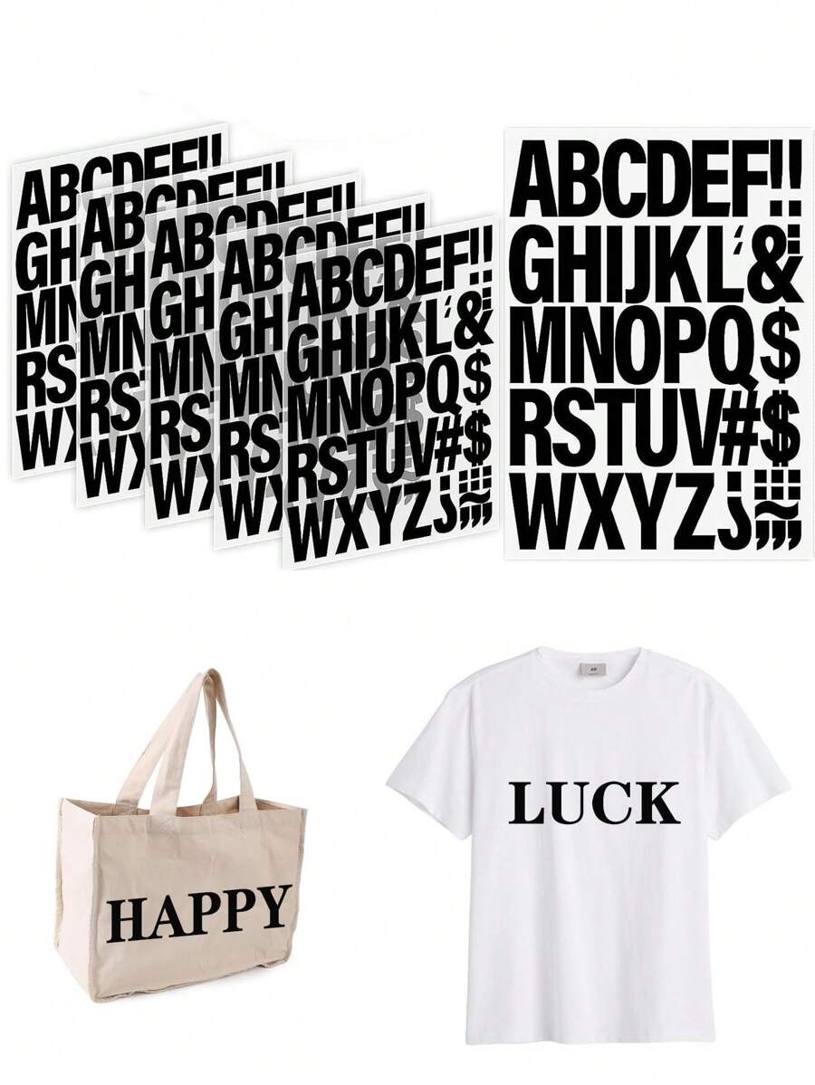 Heat Transfer Letters, Black Iron On Vinyl Letters With A-Z PU ...