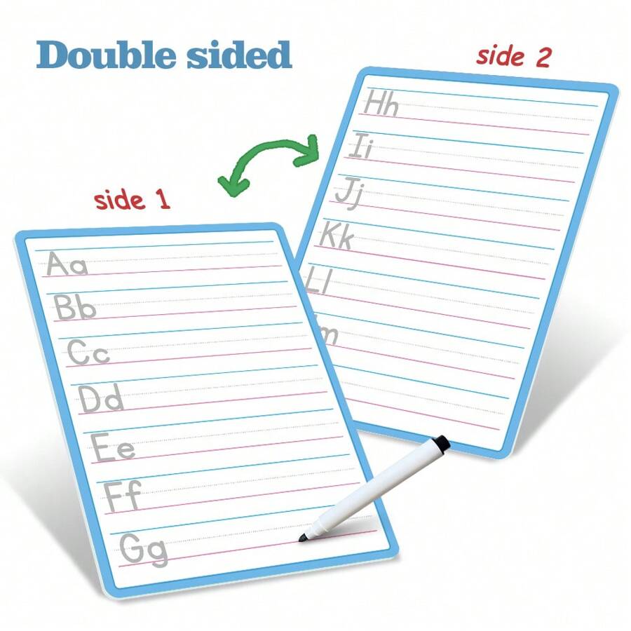 4Pcs Dry Erase Alphabet & Numbers Whiteboard Tracing Write Practice ...