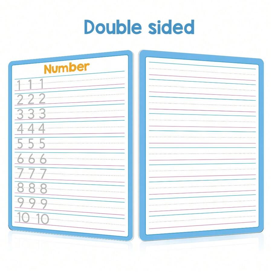 4Pcs Dry Erase Alphabet & Numbers Whiteboard Tracing Write Practice ...