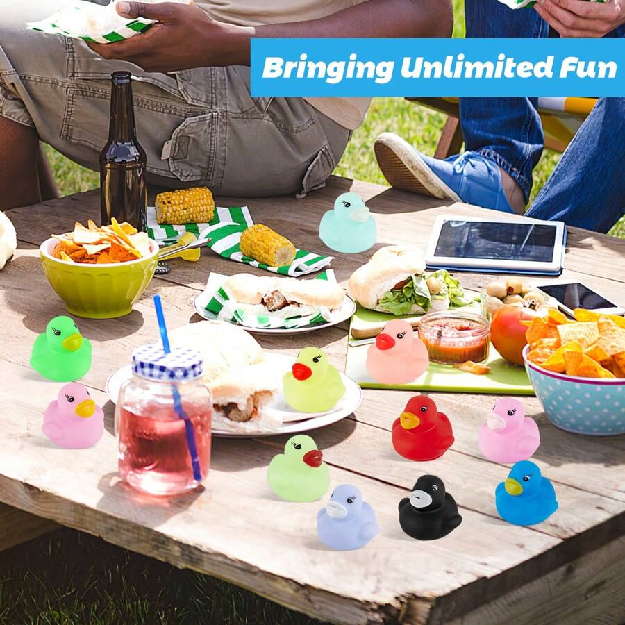 12sets Mini Rubber Ducks With 12 Cards 12 Rubber Bands, Rubber Ducks ...