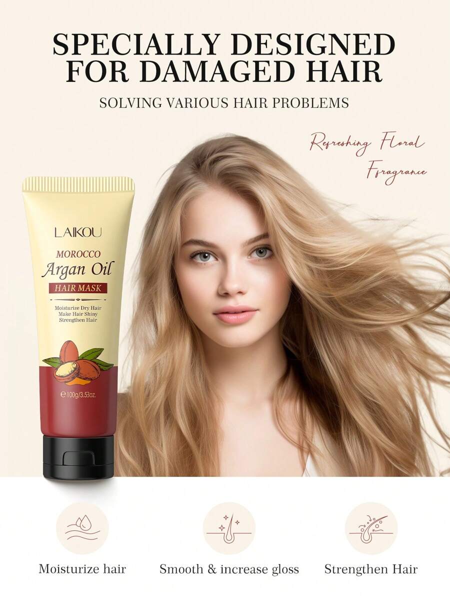 LAIKOU Morocco Hair Mask 100g + Morocco Hair Care Essential Oil 60g Set ...