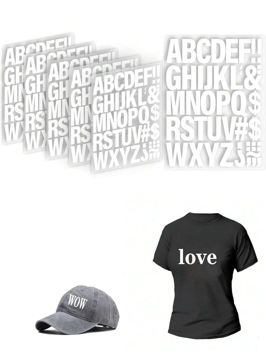 Heat Transfer Letters, Black Iron On Vinyl Letters With A-Z PU ...