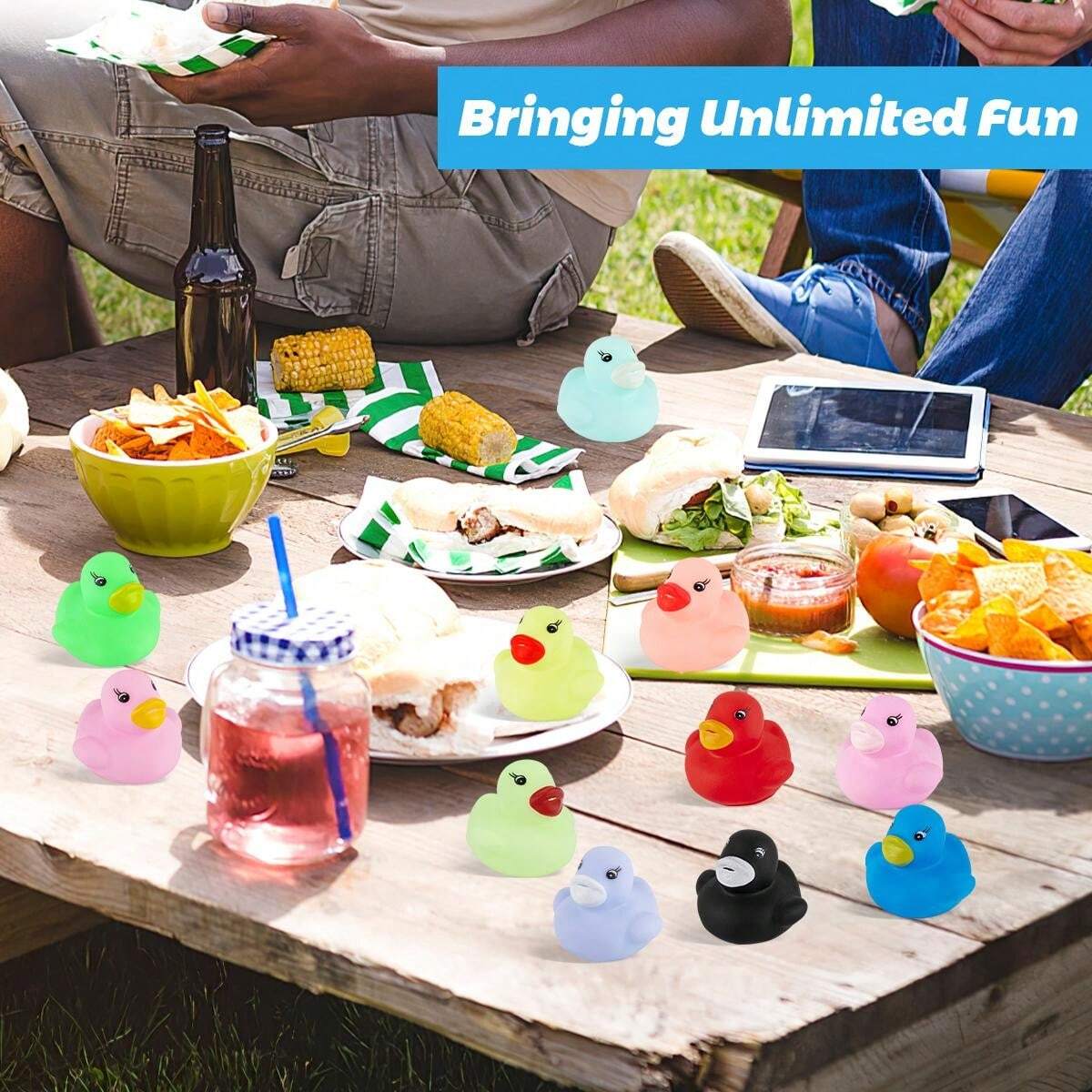 12sets Mini Rubber Ducks With 12 Cards 12 Rubber Bands, Rubber Ducks ...