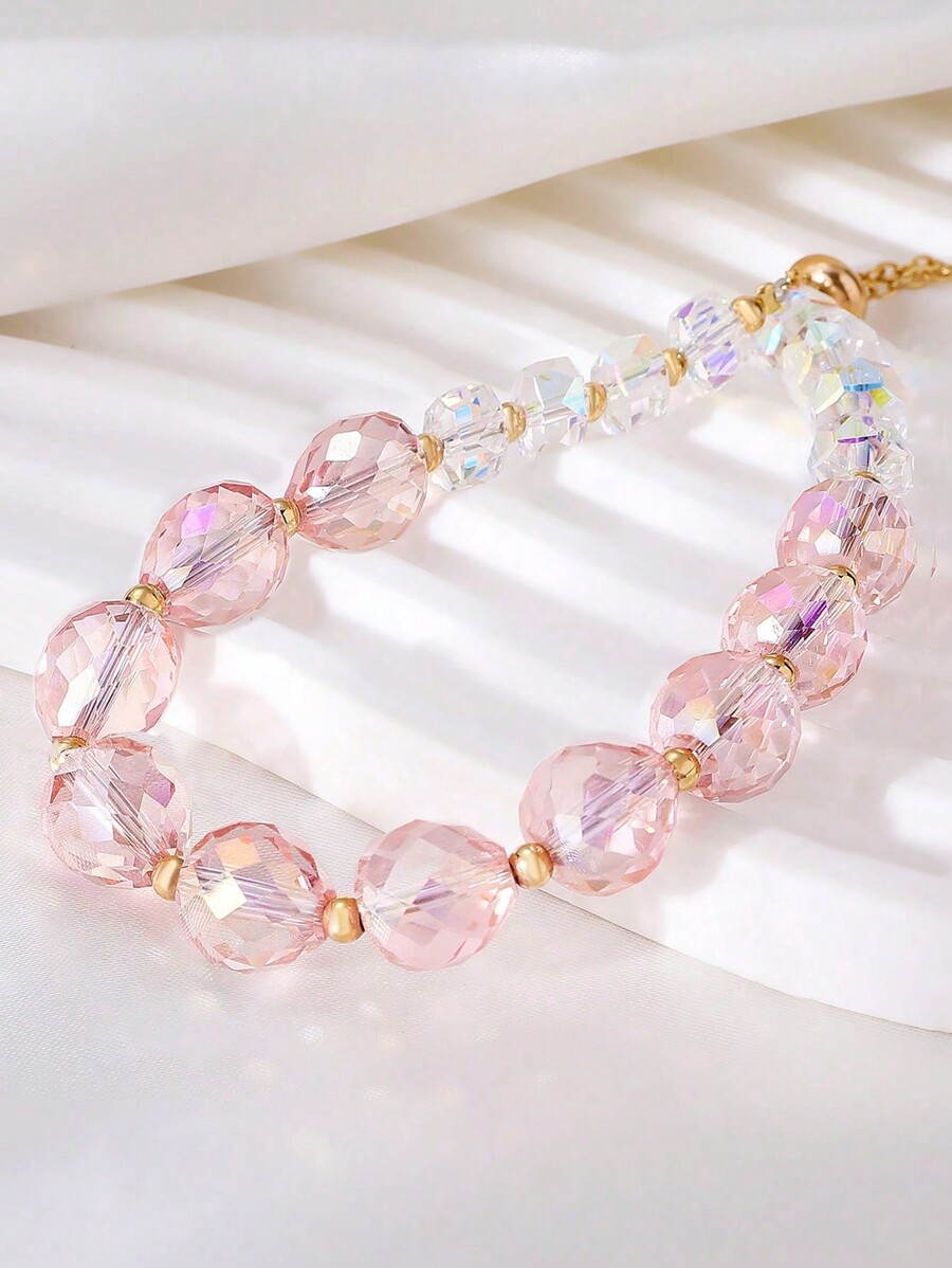 1pc Bohemian Crystal Beaded Bracelet With Colorful Luster & Woodland ...