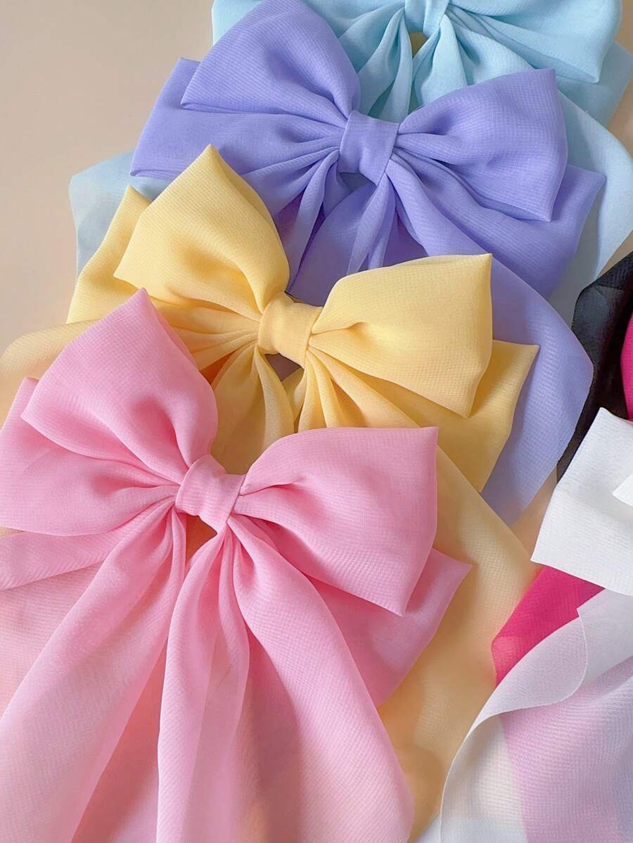 7pcs Girls Colorful Solid Color Hair Bows With Alligator Clips for Sale ...