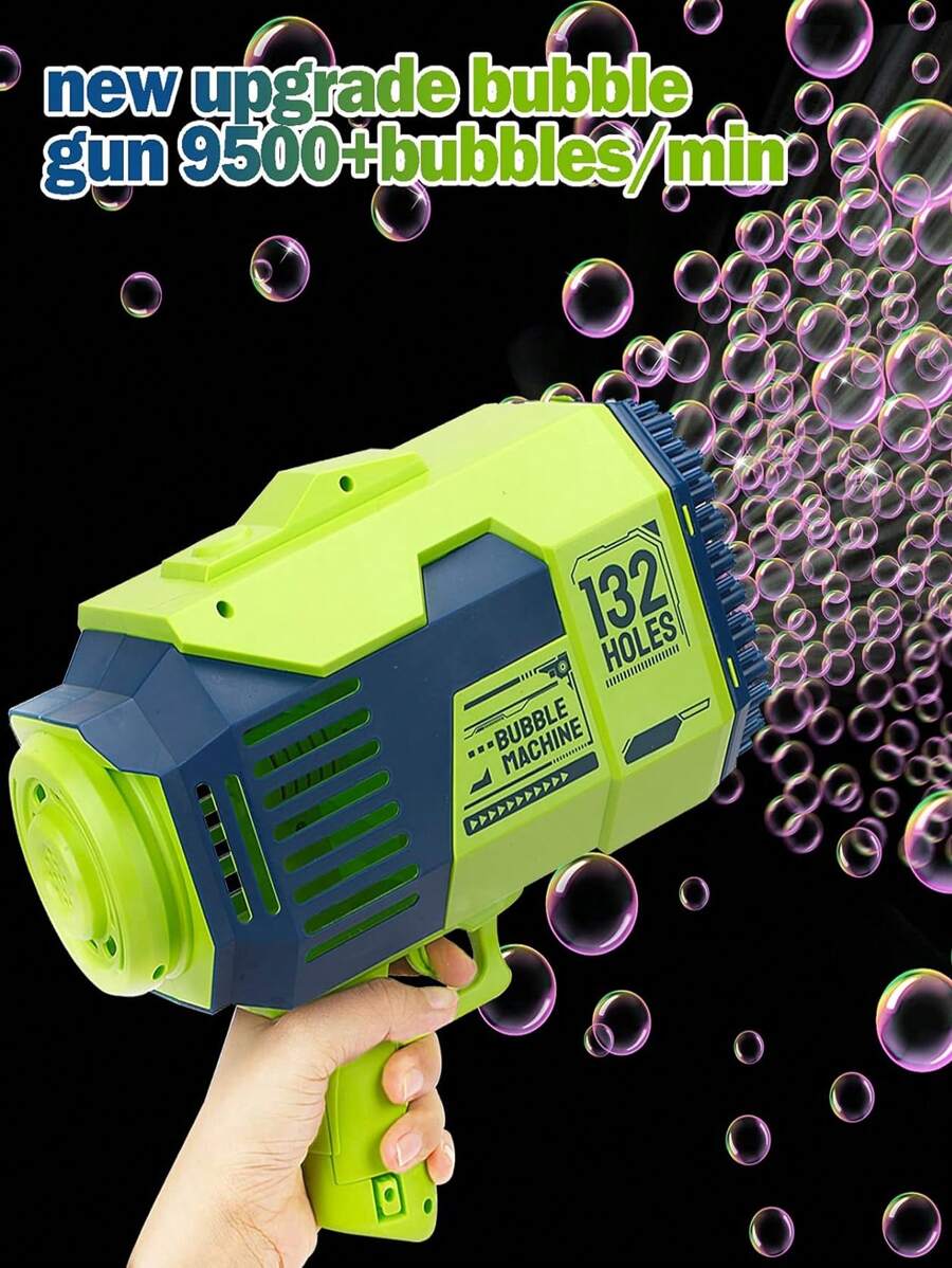 1Set Blue/Green/Pink Bubble Gun Electric Bubble Blowing Rocket Bubble ...