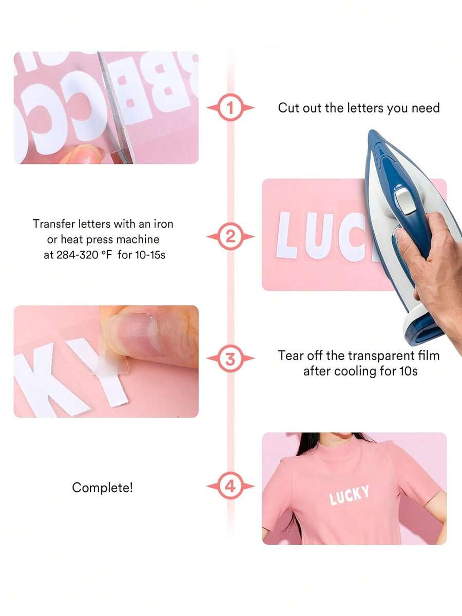 Heat Transfer Letters, Black Iron On Vinyl Letters With A-Z PU ...