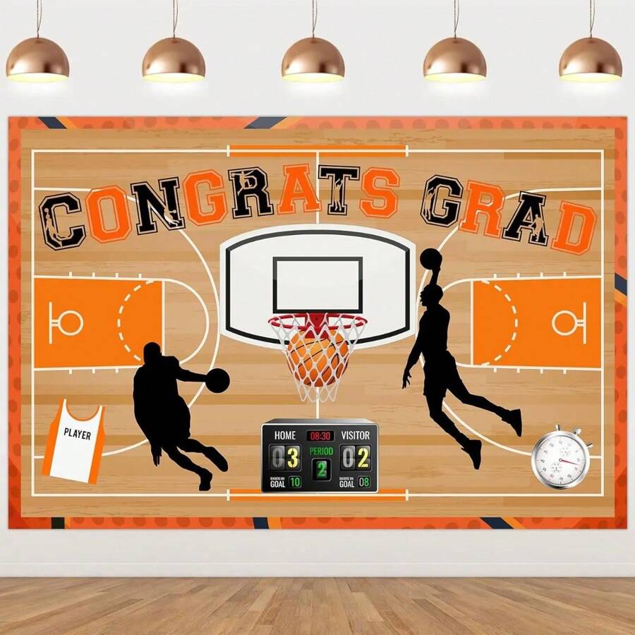 1pc Basketball Graduation Party Backdrop, 2024 Senior Night Basketball ...