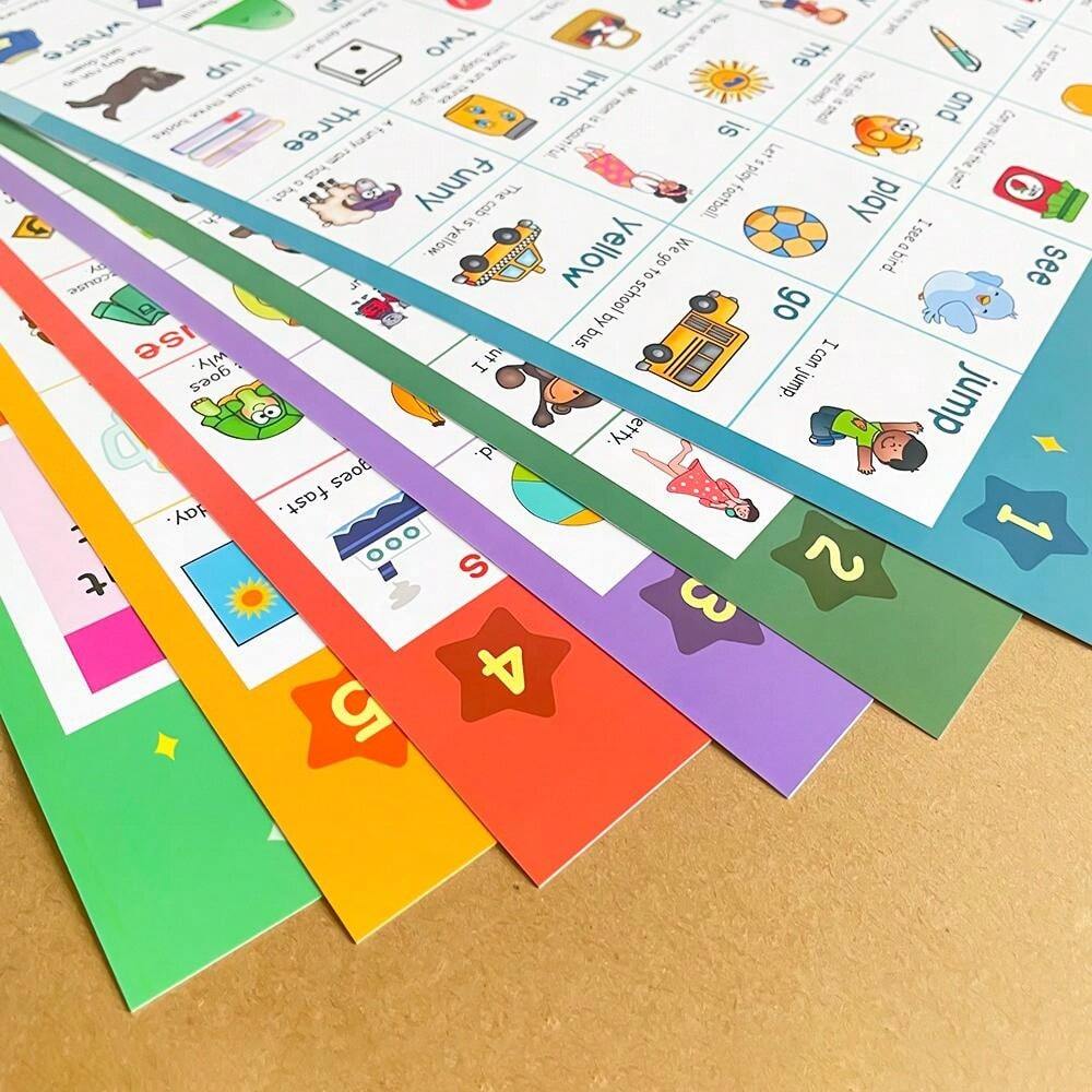 6 Sheets 220 Sight Words Poster A3 Extra Large Educational Posters And ...