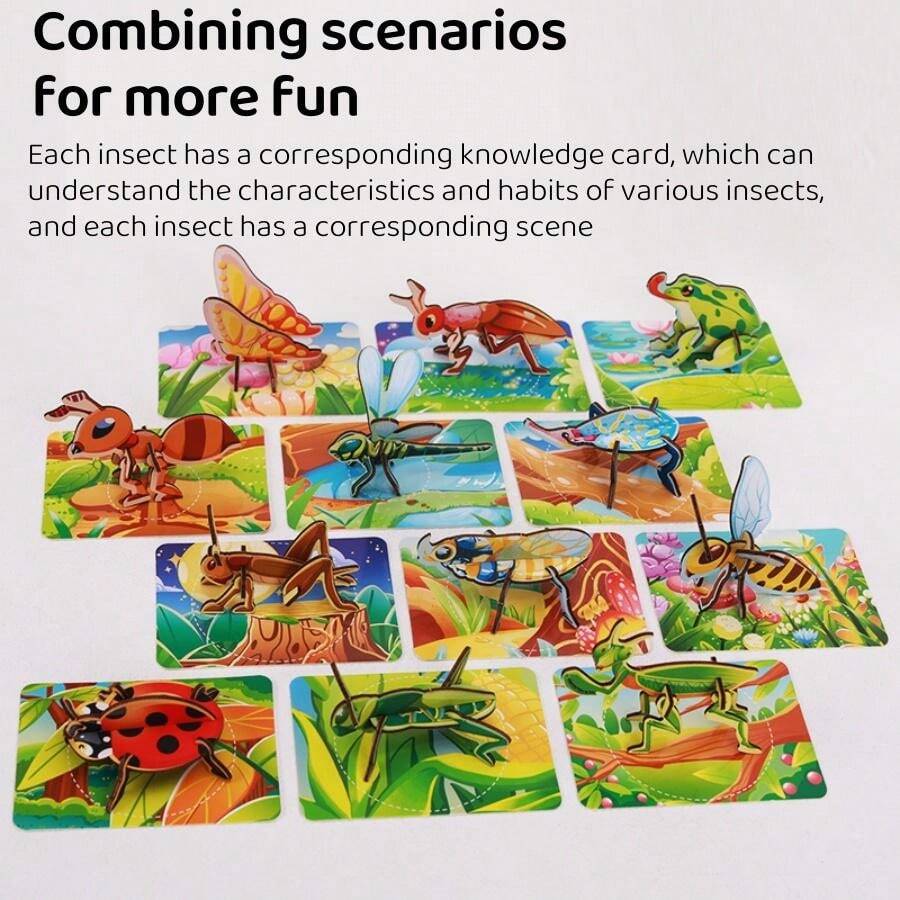 One Color Box Packed, Montessori Insect Jigsaw Puzzles Made Of Wood ...