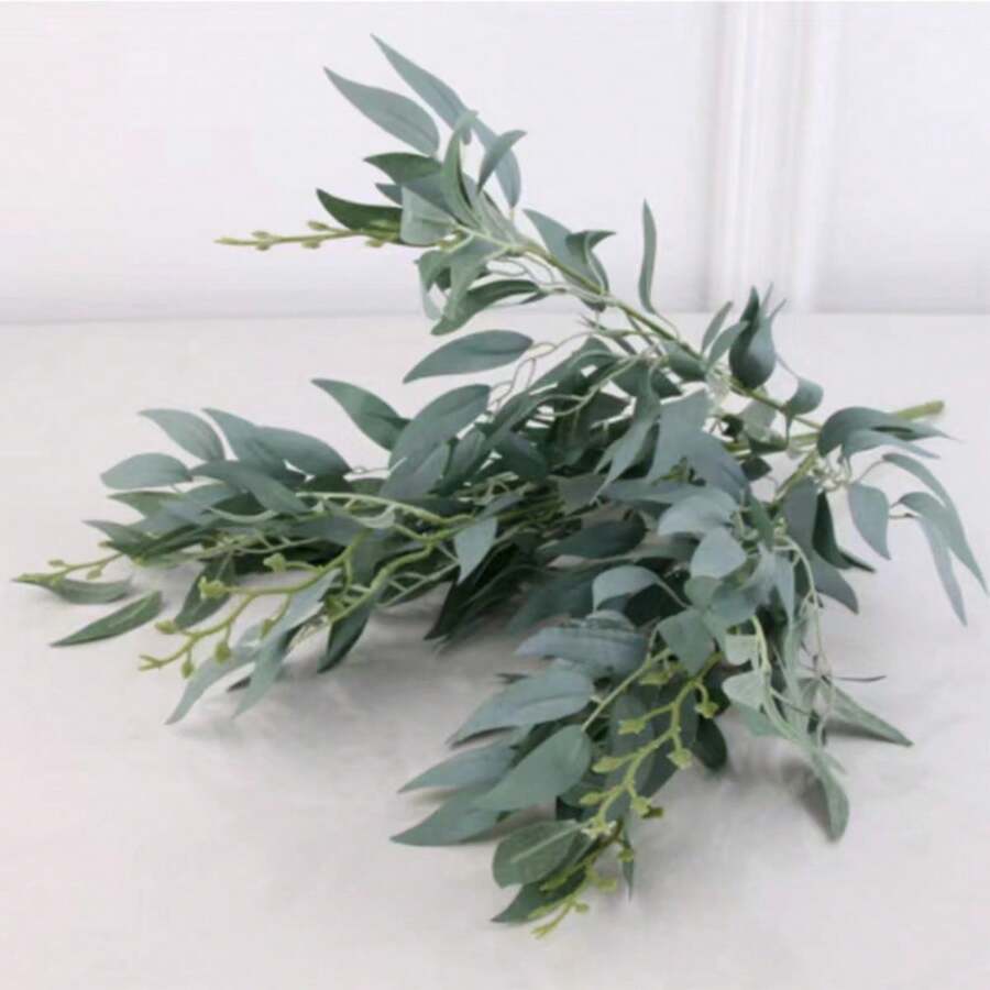 1pc Artificial Italian Ruscus Greenery Stems, Faux Green Leaf Garland ...