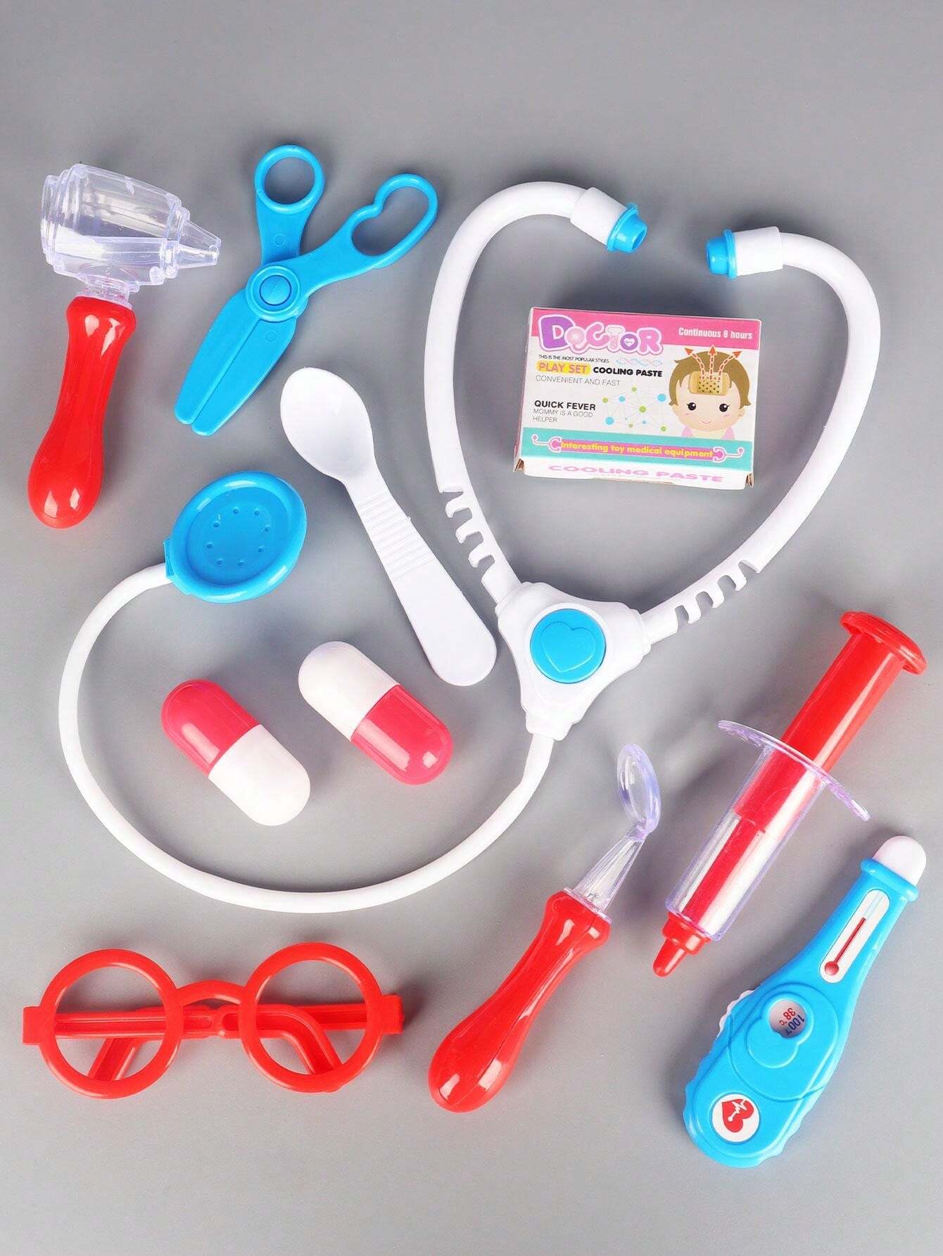 11pcs Doctor Role Play Set With PVC Bag For Kids, Pretend Medical Toy ...