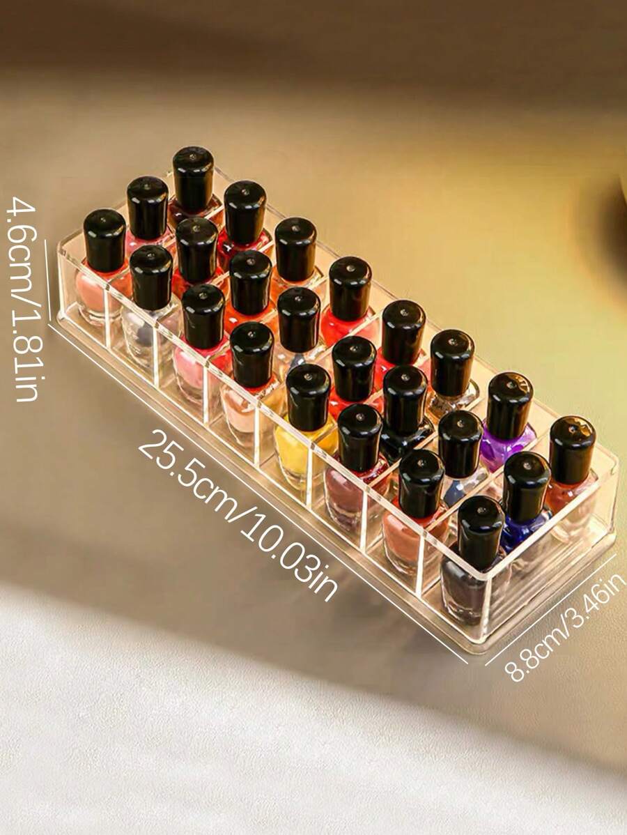 1pc Clear Simple 8-Compartment Nail Polish Storage Box, Suitable For ...