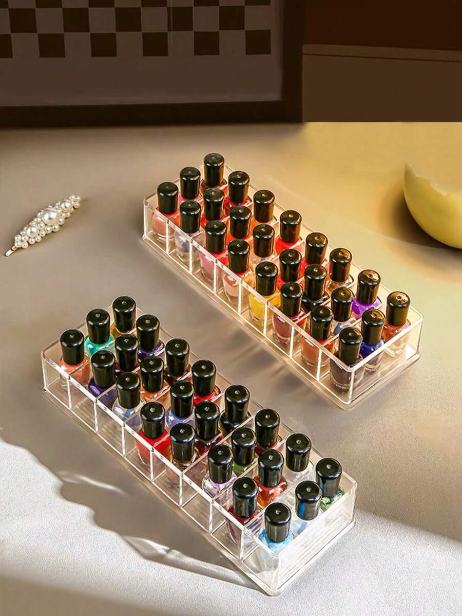 1pc Clear Simple 8-Compartment Nail Polish Storage Box, Suitable For ...