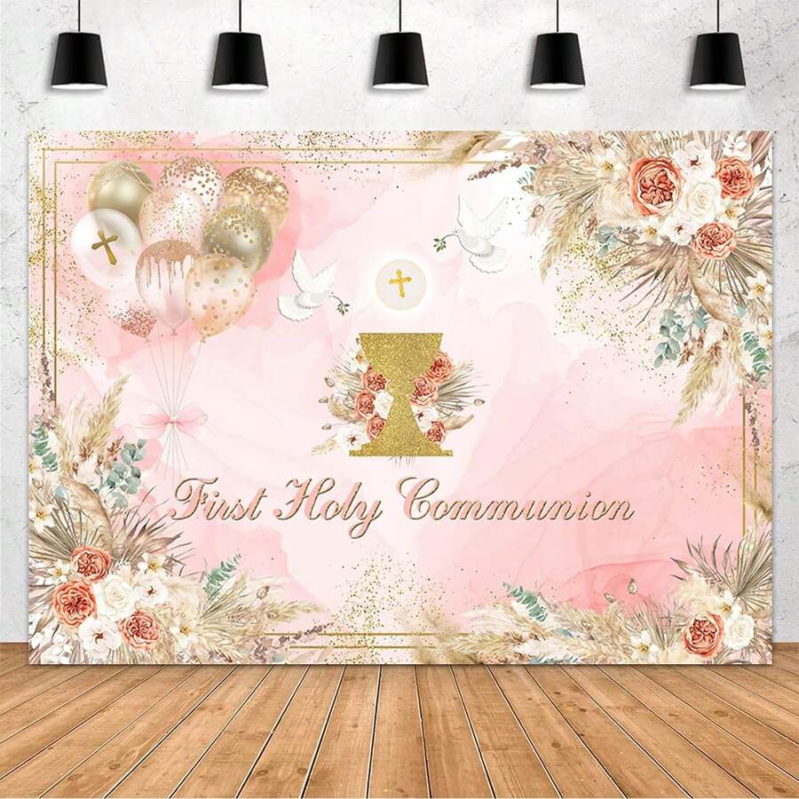 1PC First Holy Backdrop God Bless Baptism Party Photography Background ...