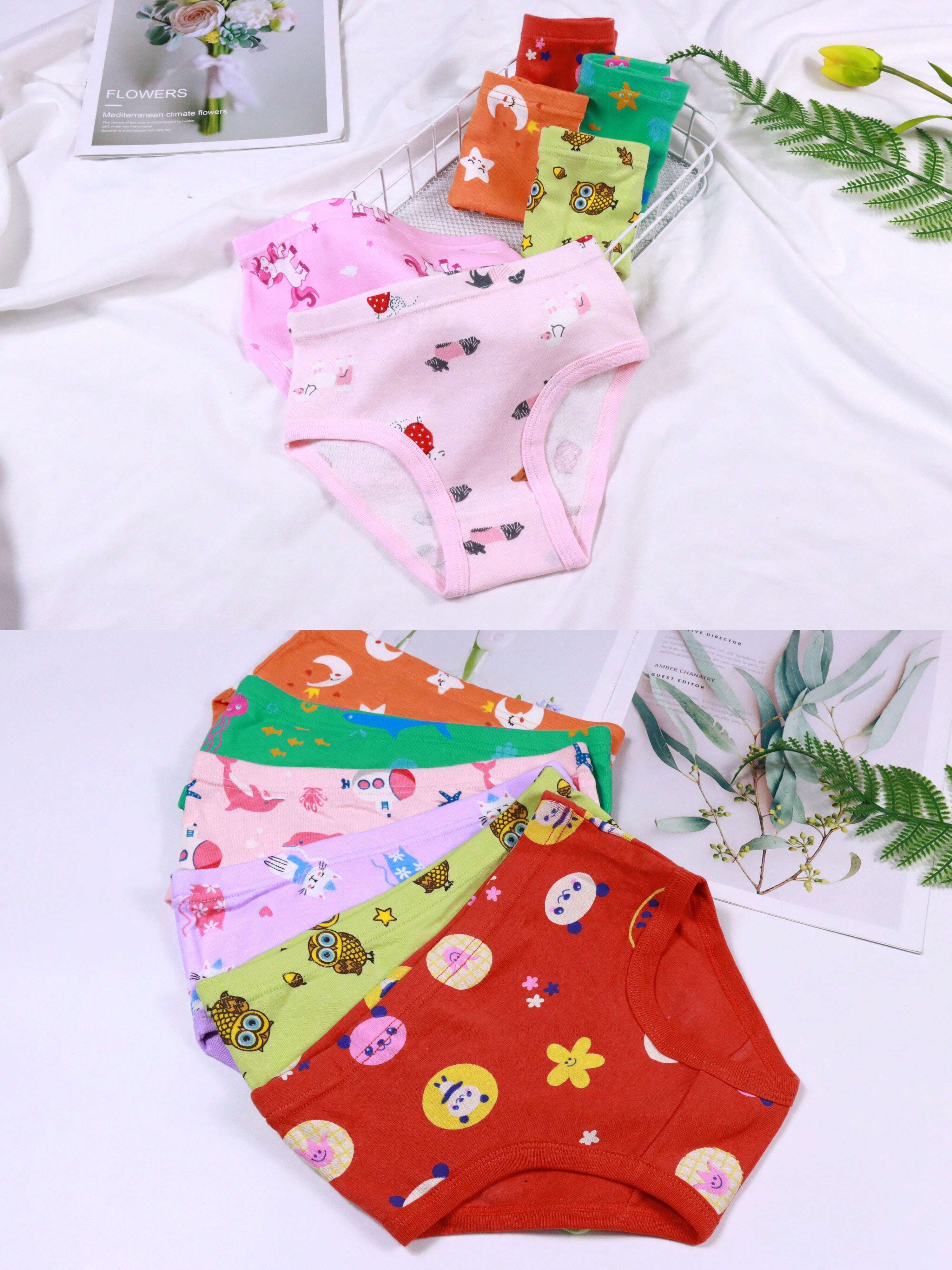 12 piezas de ropa interior suave de algodón para niñas pequeñas de las ...