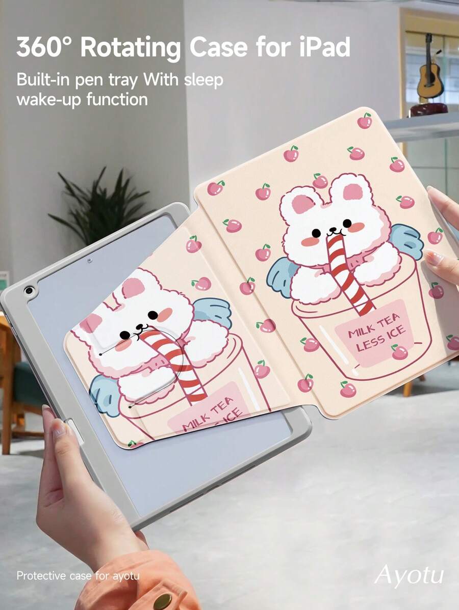 Cherry Cute Rabbit IPad Rotating Case For IPad IPad 10th Generation 10. ...