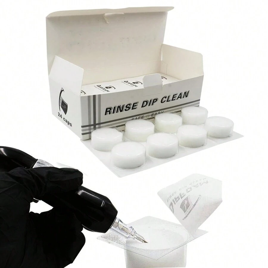 Dip Foam, 24Pcs Dip Caps Dip Foam Rinse Caps Cups Cleaning Tip Rinse ...