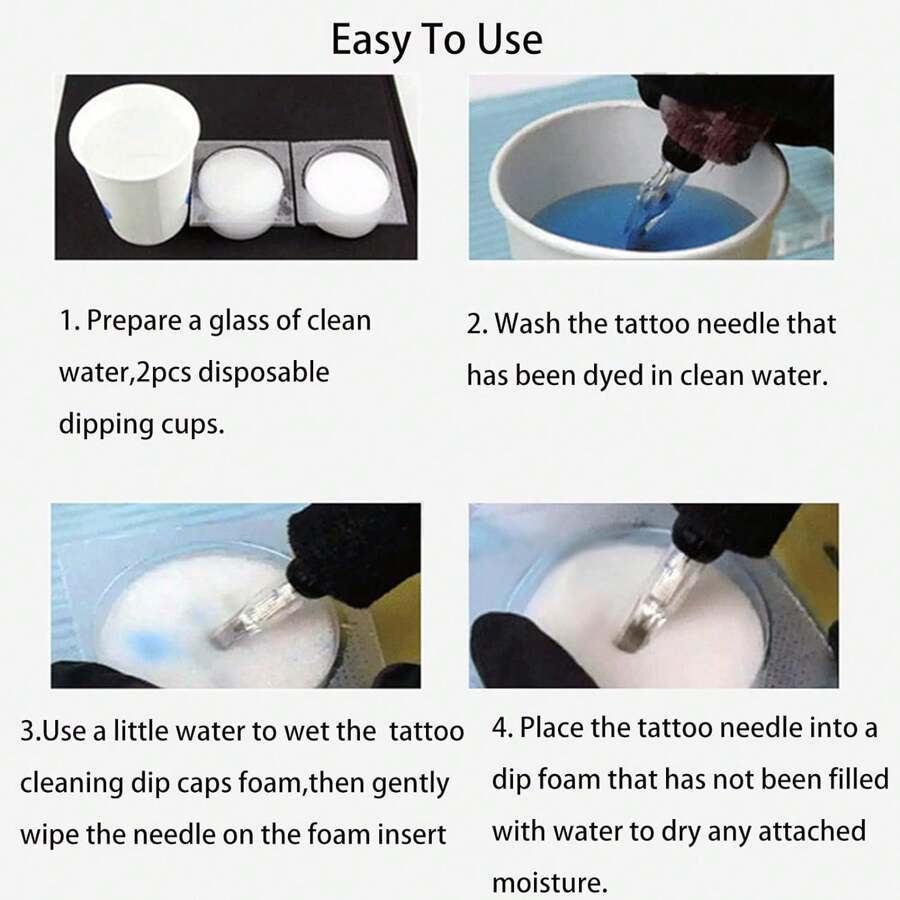 Dip Foam, 24Pcs Dip Caps Dip Foam Rinse Caps Cups Cleaning Tip Rinse ...