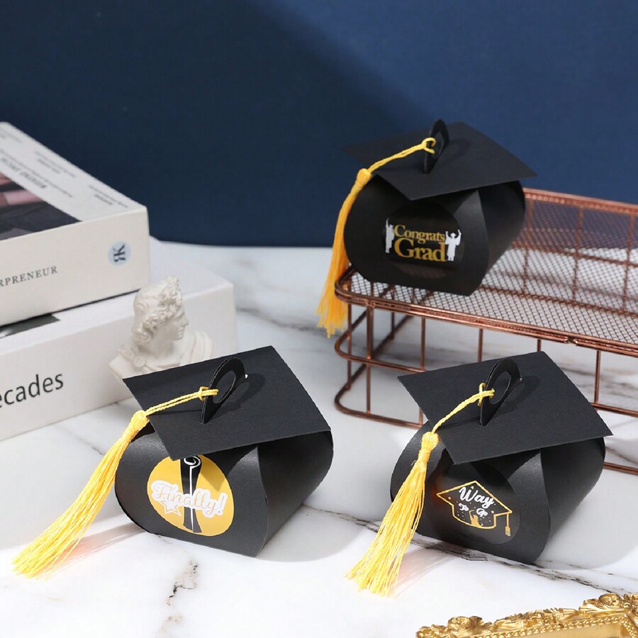 6 Pcs Graduation Cap Gift Box Graduation Party Favors Graduation Candy ...