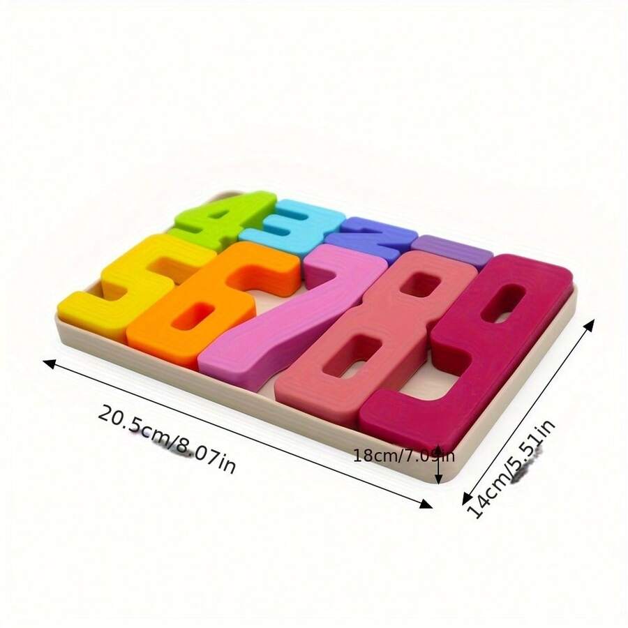 Number Building Blocks Toy Set, Silicone Colorful Sensory Stacking ...