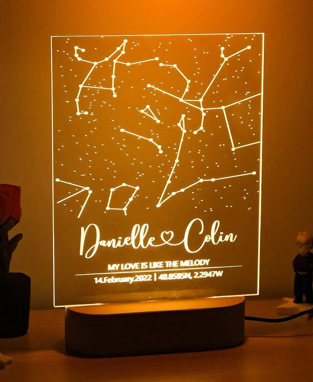 Custom Star Map Night Light Personalized Constellation Chart Lamp On ...