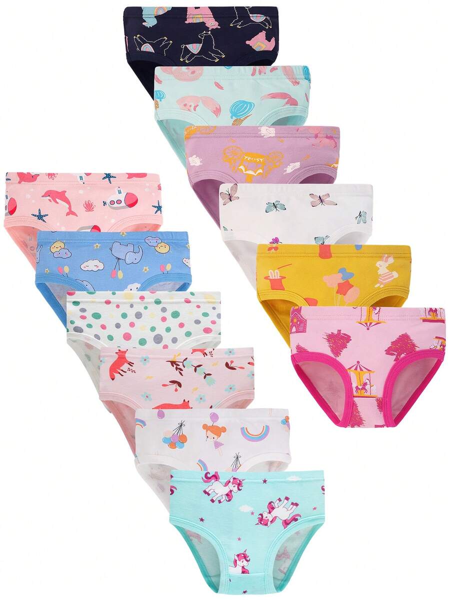 Niña joven 12 piezas de ropa interior tipo panty de las cuatro ...