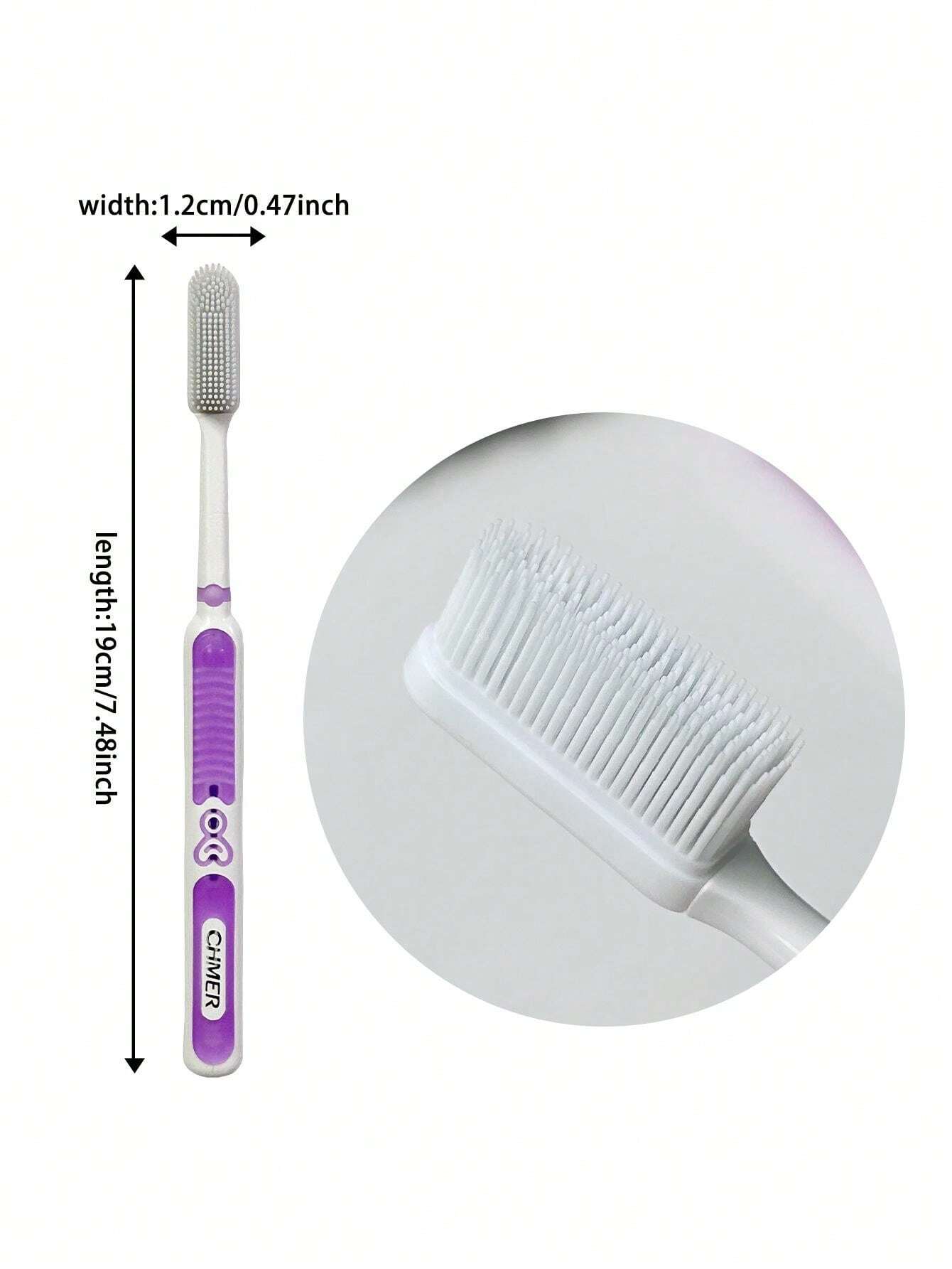 Hard Bristle Nano Silk Adult Toothbrush With Long Head, Soft Bristles ...