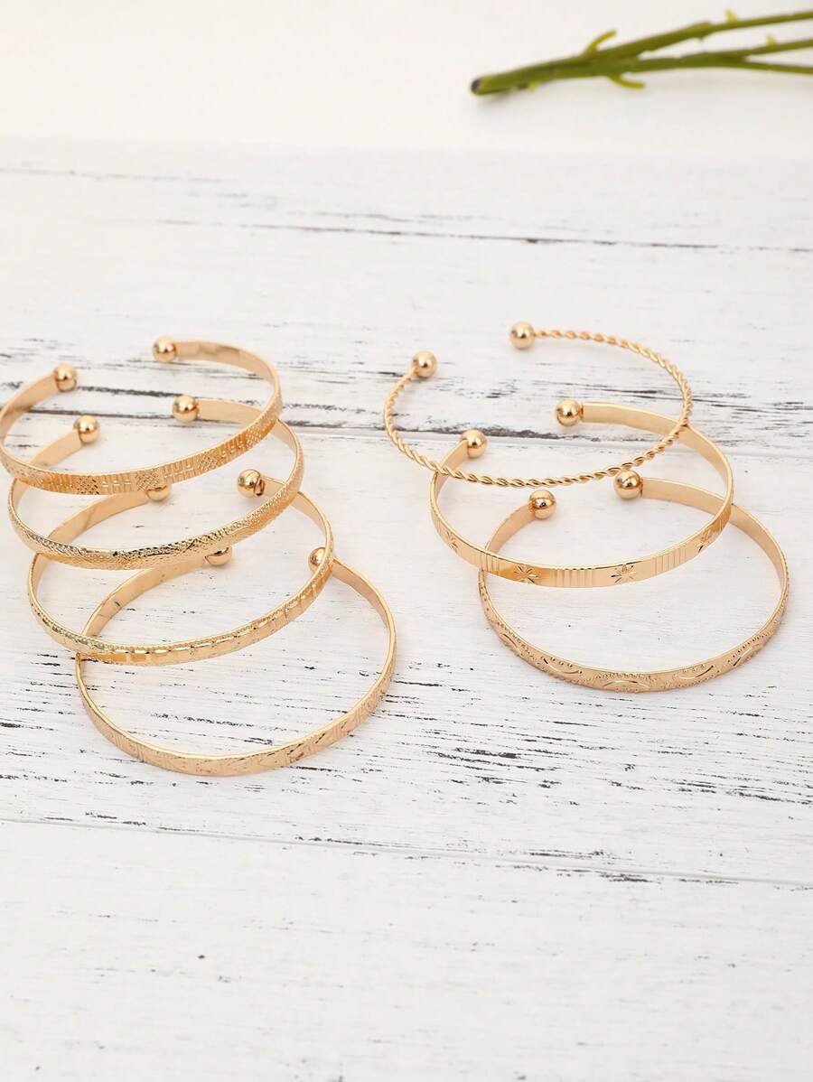 7 stks/set Europese en Amerikaanse Stijl Bangle Set Met Gehamerd, Pijl ...