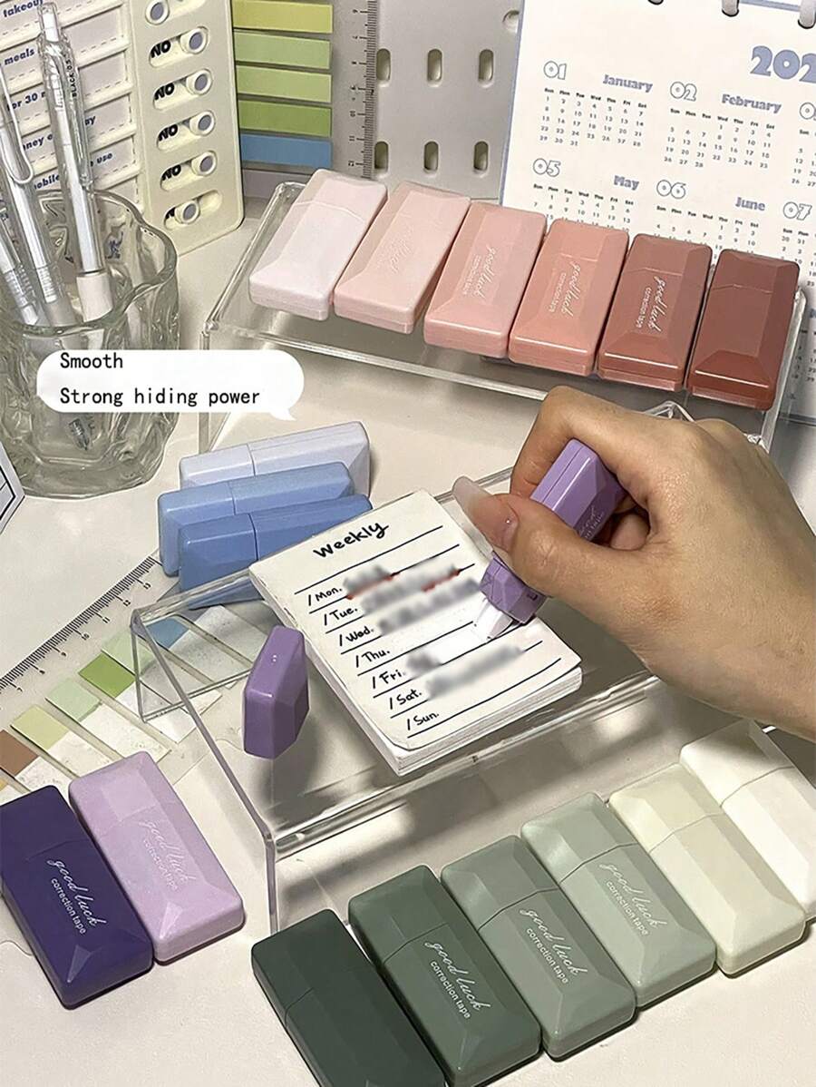 6pcs High-Capacity Correction Tapes With Simple And Stylish Gradient ...