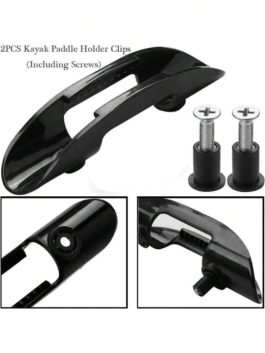 2 Sets Of Kayak Paddle Clamps With Kayak Pad Eyes Kayak Paddle Clamp ...