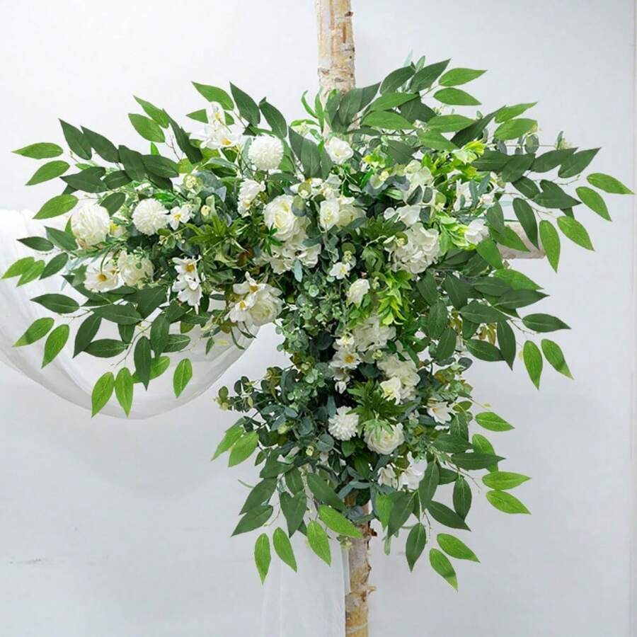 1pc Artificial Italian Ruscus Greenery Stems, Faux Green Leaf Garland ...