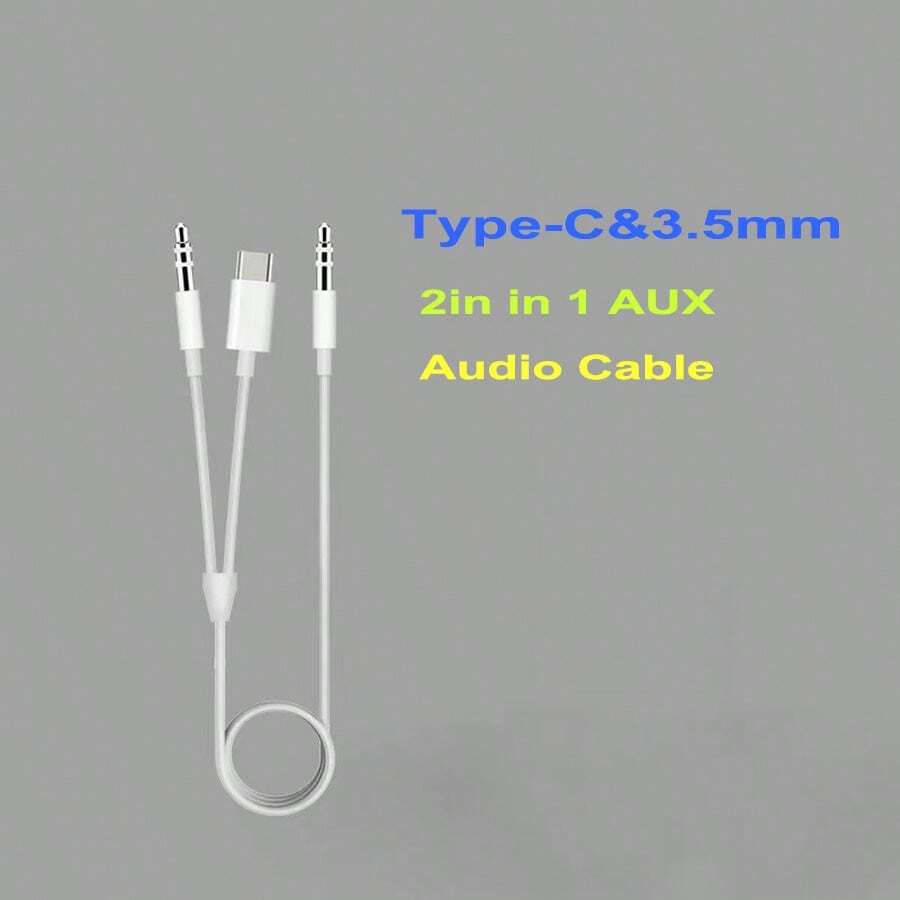 Type C Naar 3 5 Mm 2 in 1 Audio adapterkabel Voor Android Auto AUX type-c-naar-3-5-mm-2-in-1-audio-adapterkabel-voor-android-auto-aux