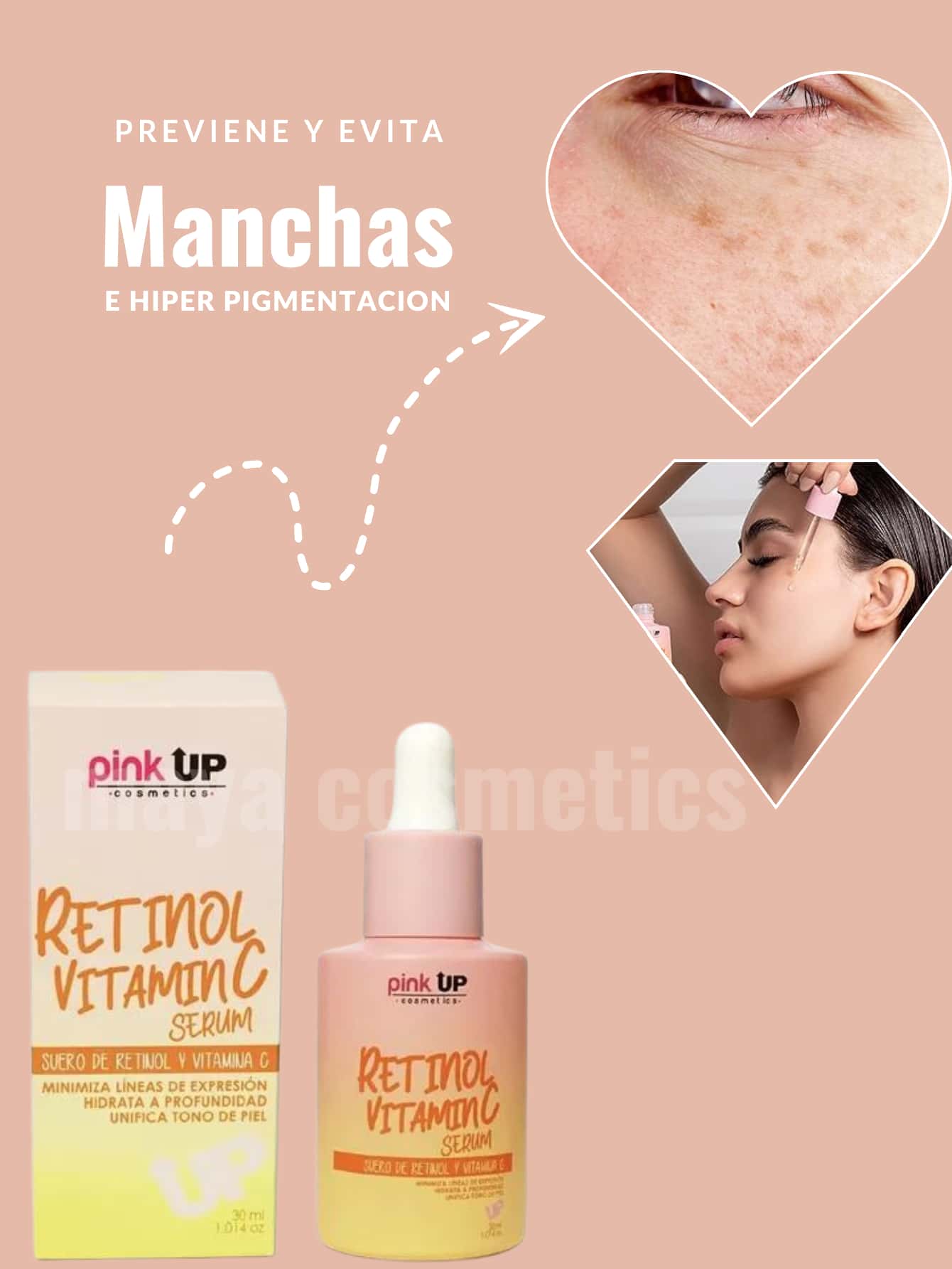 Pink Up Retinol Serum In PINK UP Dropper, Retinol Vitamin C Serum ...