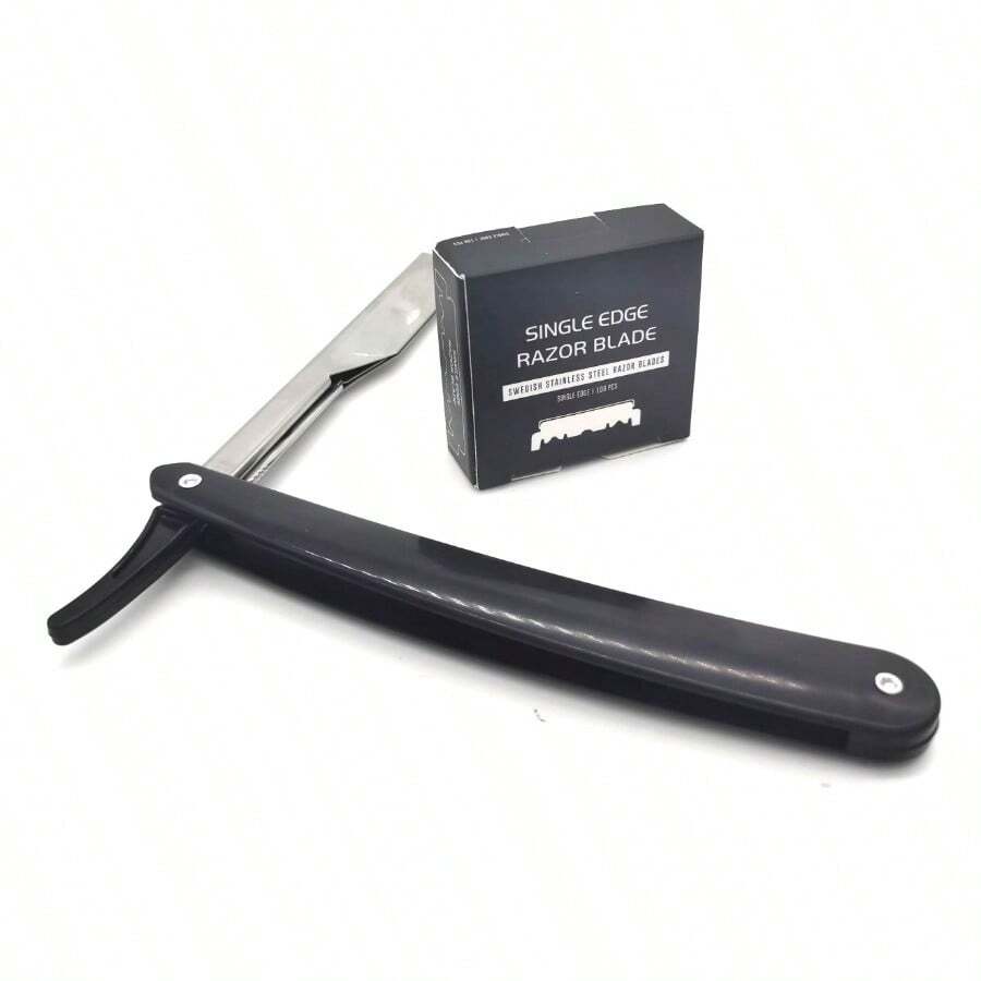 Stainless Steel Haircutting Knife And 100pcs Single-Sided Blades Set ...