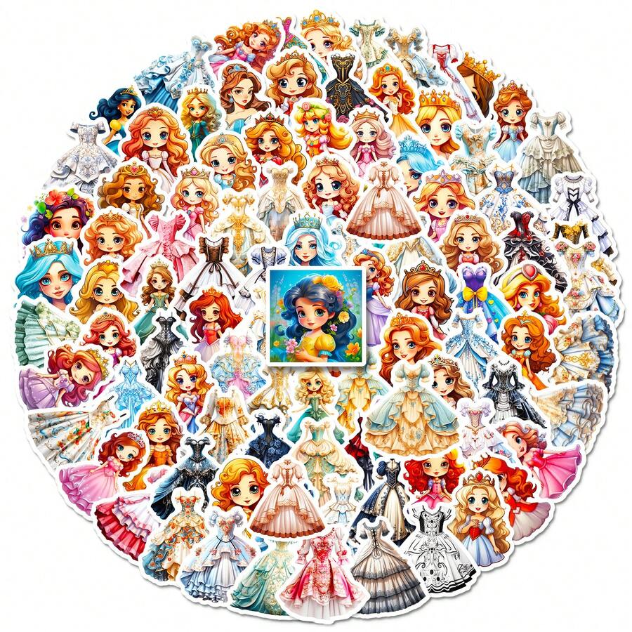 100Pcs Princess Stickers, Vinyl Aesthetic Stickers For Girls Teens ...
