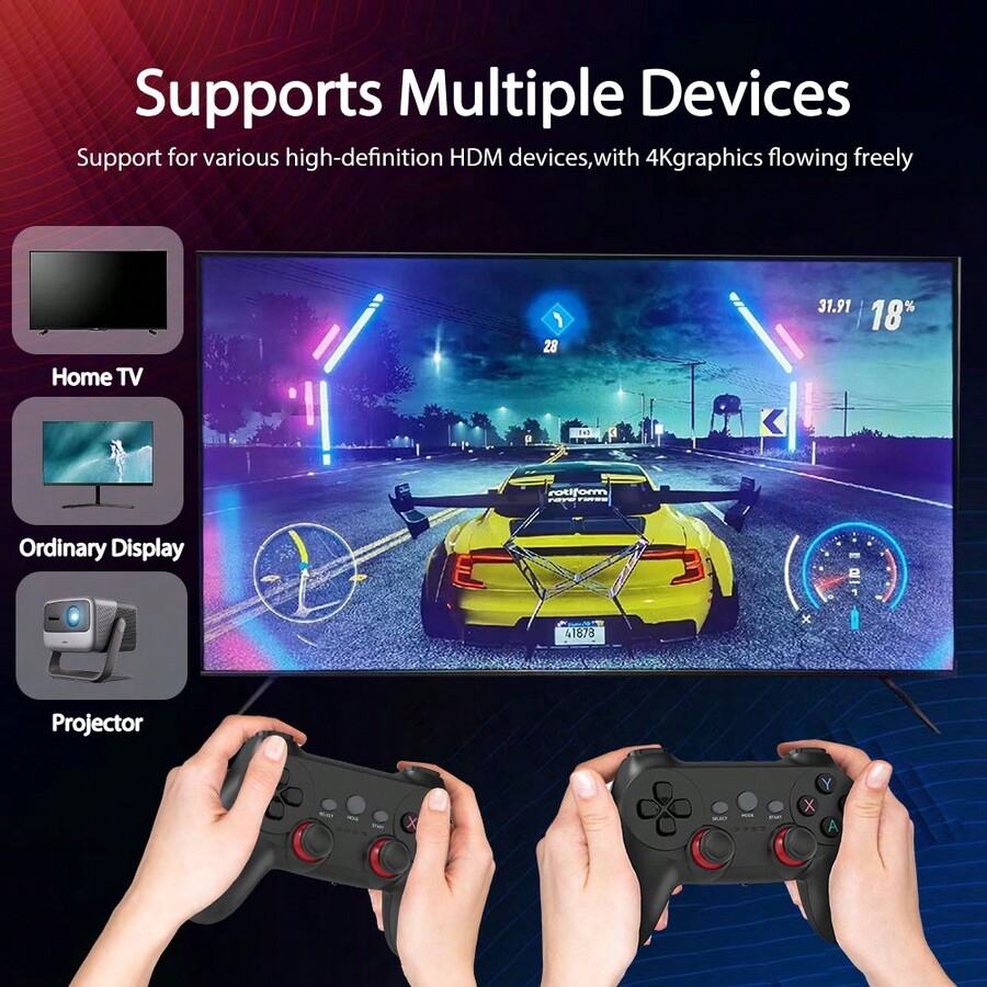 Retro Handheld Game Console, Wireless Home Game Console, With 30000+ Classic Games, Dual 2.4G ...