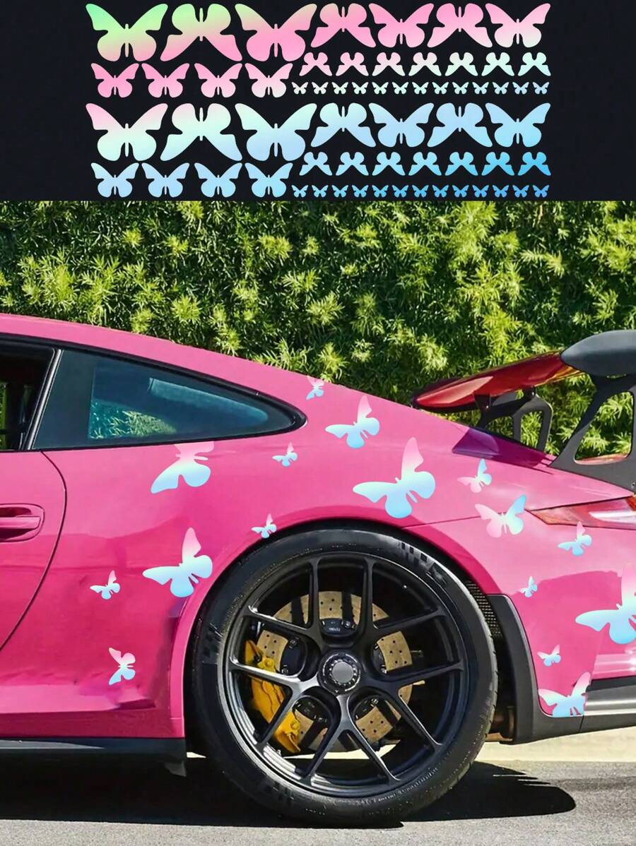 62pcs Cute Beautiful Car Side Stickers Set, Lovely Girl And Lady Car ...