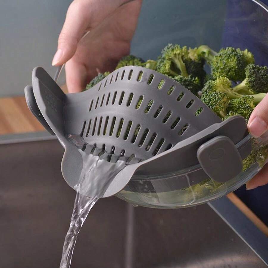 1pc Grey Adjustable Silicone Pot Strainer, Made Of Silicone, An Easy-To ...