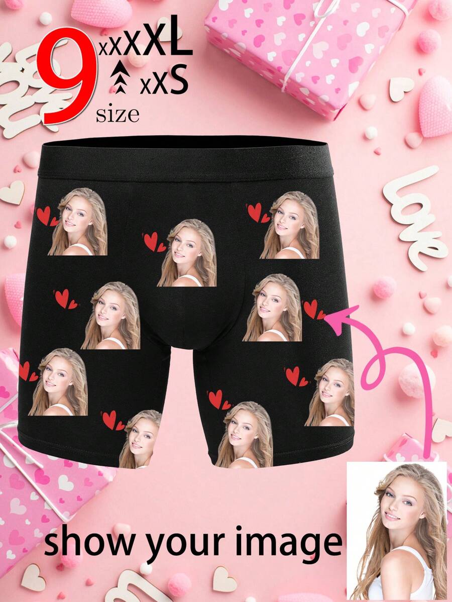 Custom Boxer Heart Boxer Valentine Boxer Picture Men Boxers Girlfriend ...