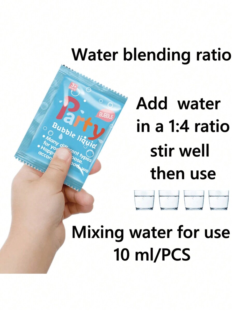5pcs 10ml Pack Concentrated Bubble Refill Solution (1:4 Ratio) For ...