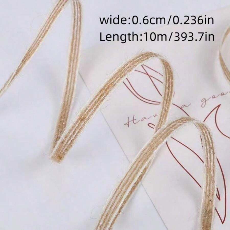 10m X 0.6cm Handmade DIY Twine, Dual Side White And Yellow Braided ...