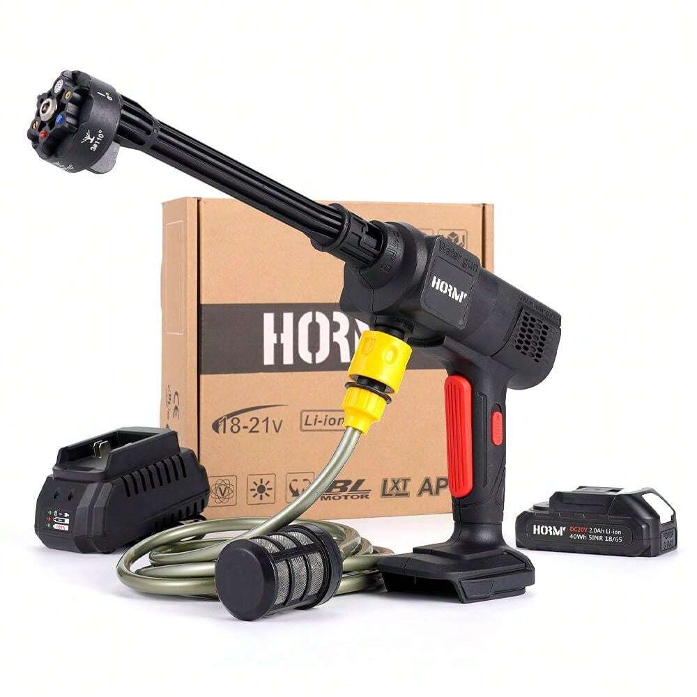 Hormy 18V High Pressure Car Wash Gun Single Battery Set, Household ...