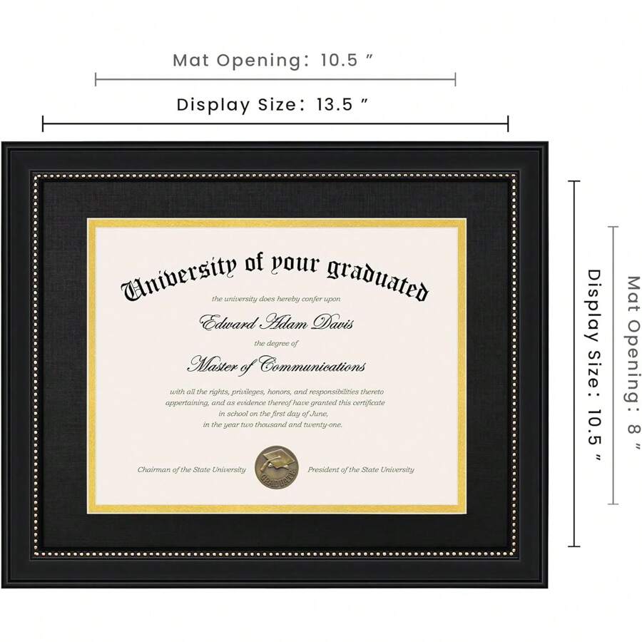 Upsimples 11x14 Diploma Frame With High Definition Glass, Display 8 ...
