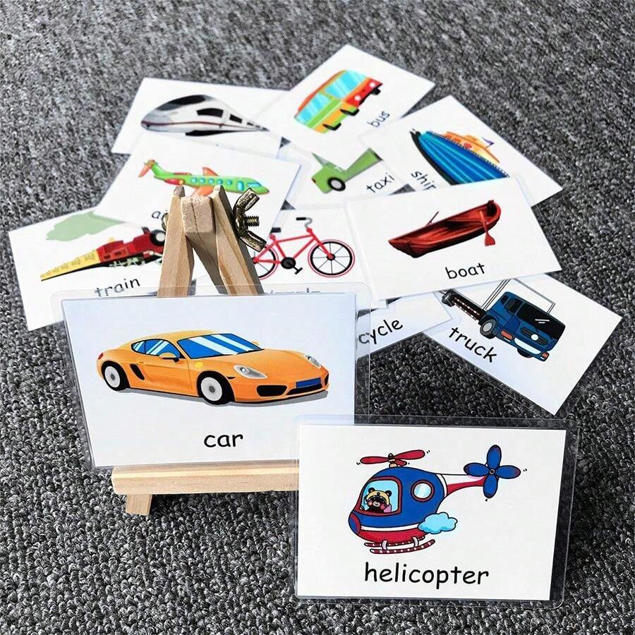 Transportation Alphabet Early Childhood Education Flash Card 24-Letter Word Alphabet Flash Card ...